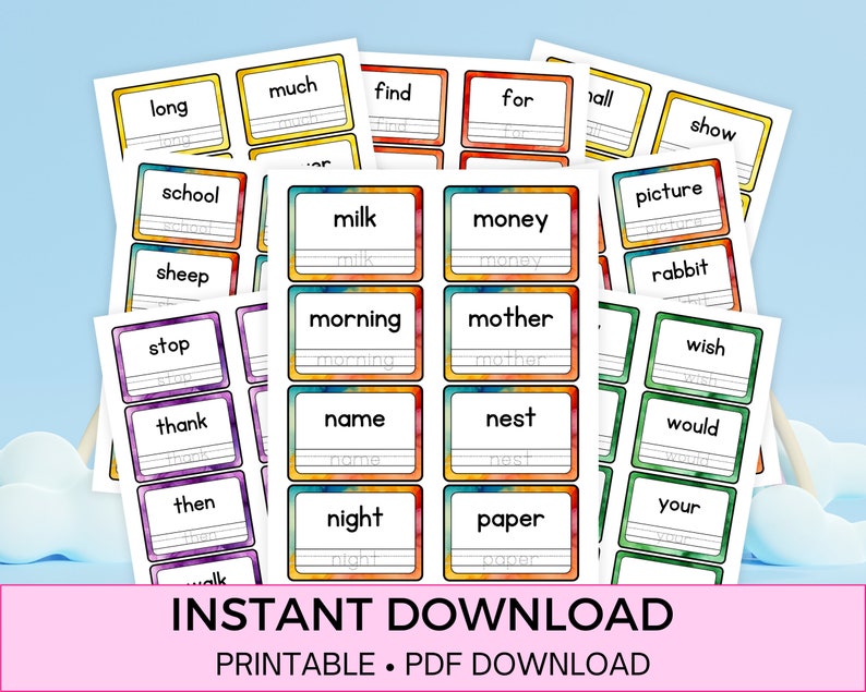 Dolch Sight Words Flash Cards - All 220 Pre-k Through 3rd Grade & Nouns ...