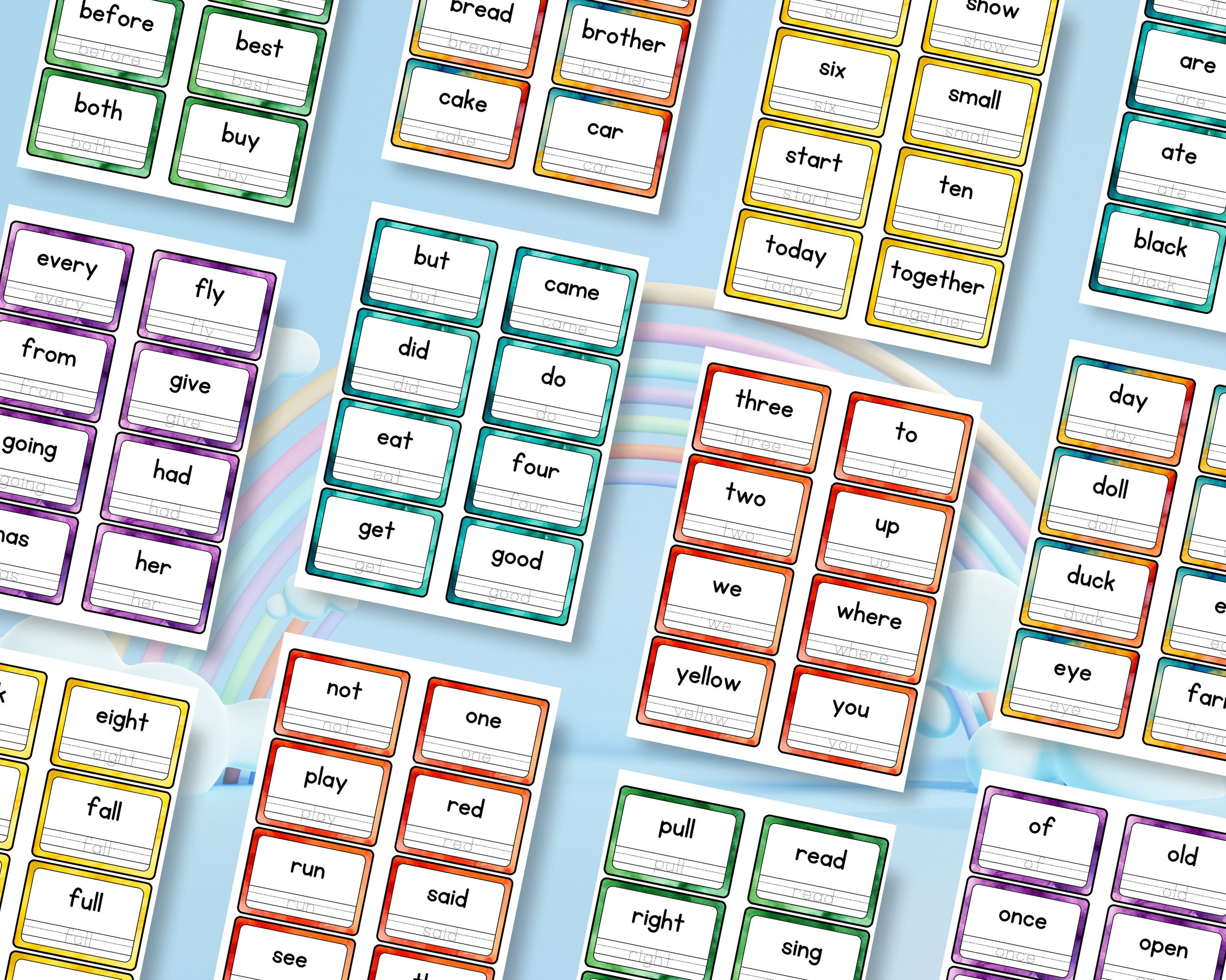 Dolch Sight Words Flash Cards - All 220 Pre-k Through 3rd Grade & Nouns ...