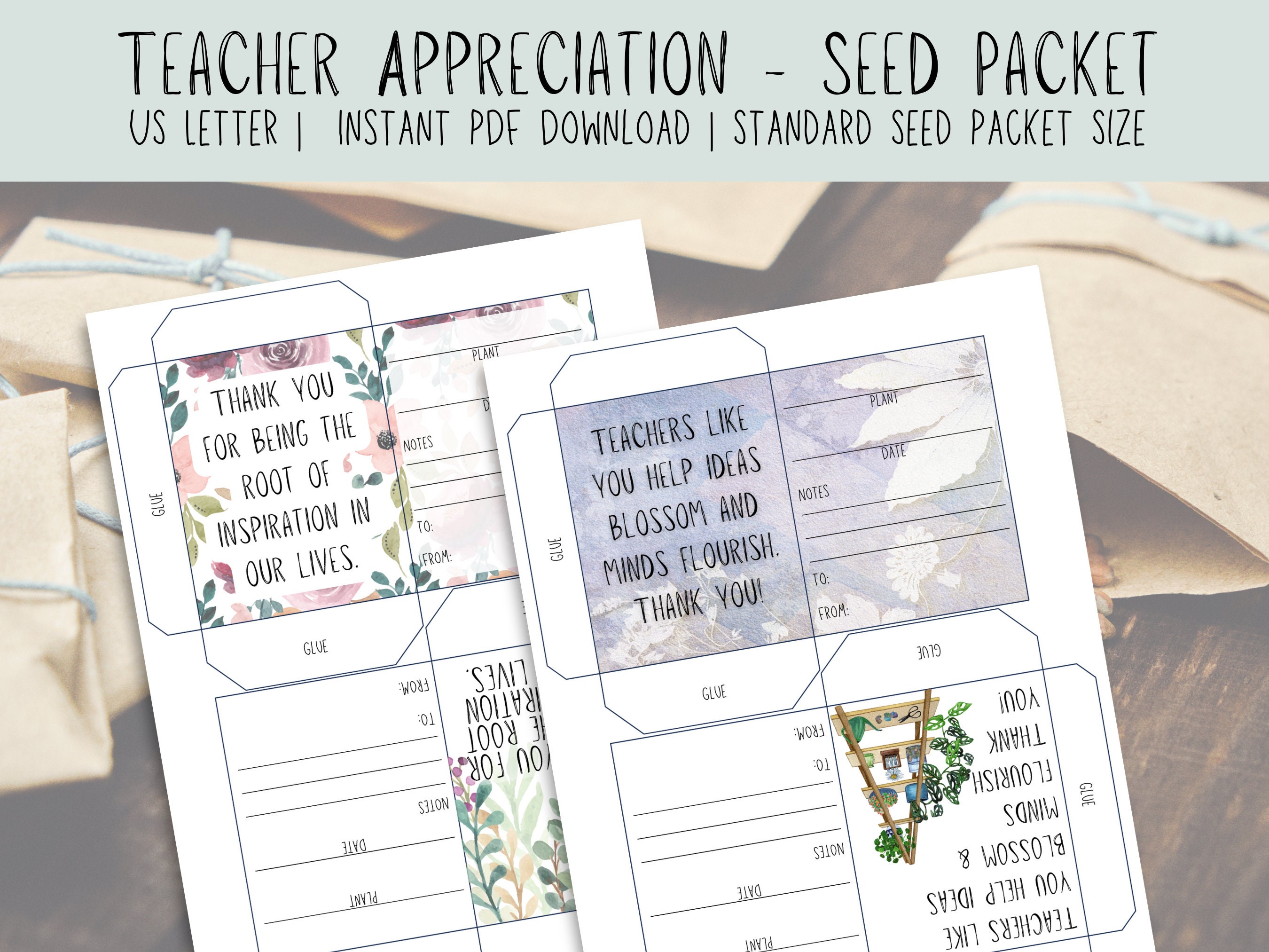 End of Year Teacher Gift - Seed Packet Digital Print - Classroom ...