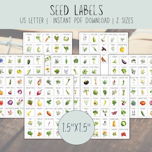 Garden Seed Pack Labels and Plant Markers - 164 Colorful Vegetable ...
