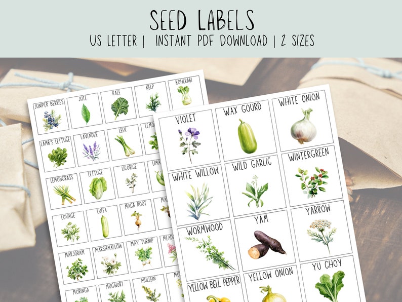 Garden Seed Pack Labels and Plant Markers - 164 Colorful Vegetable ...