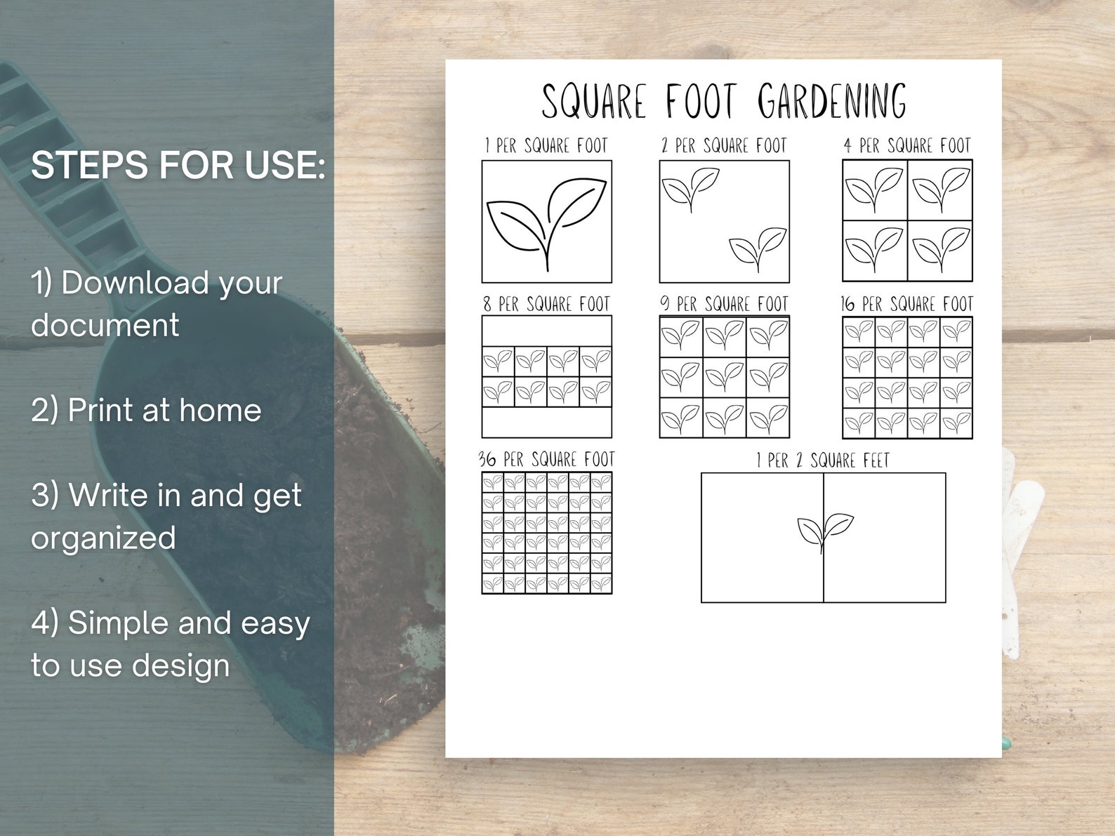 Square Foot Gardening Guide - 140+ Plants! - Printable Planner and ...