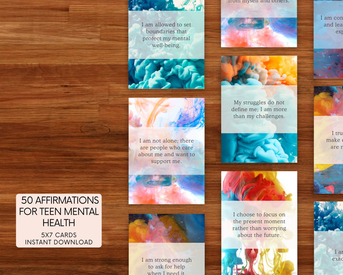 Affirmations for Teens: 50 Printable Teenager Mantra's, Empowerment ...
