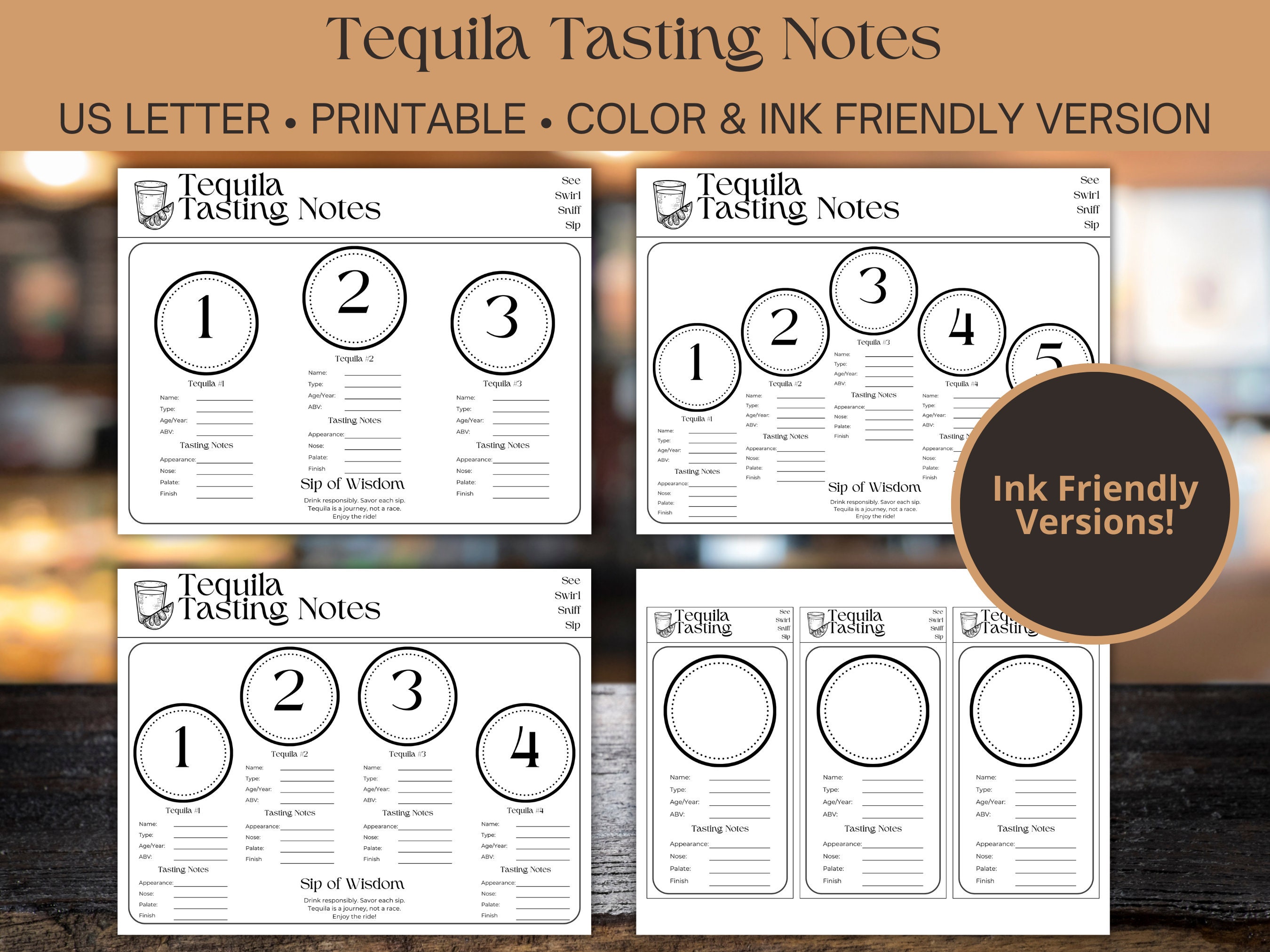 Tequila Tasting Mat - Printable PDF for Tequila Lovers - Rate Tequila ...