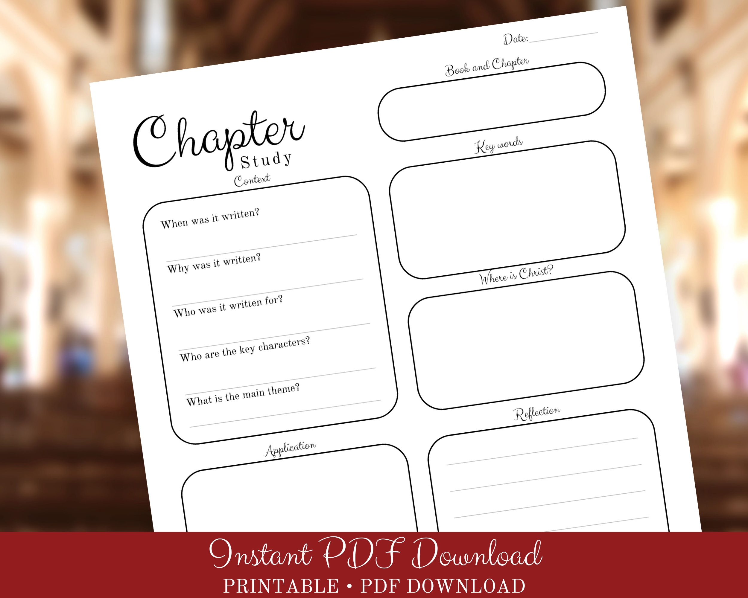 Chapter Bible Study Guide Printable PDF, Structured Chapter Analysis ...