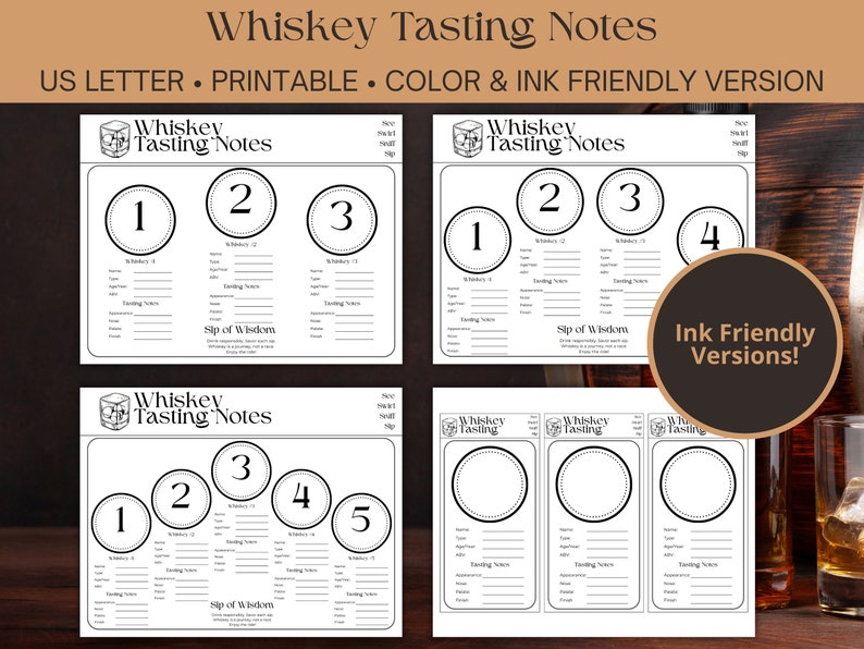 Whiskey Tasting Placemat - Printable PDF for Whiskey Lovers - Rate ...