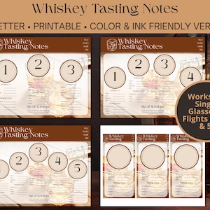 Whiskey Tasting Placemat - Printable PDF for Whiskey Lovers - Rate ...