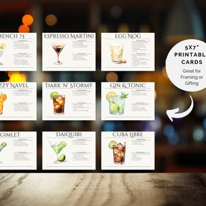Cocktail Recipe Cards for Aspiring Mixologists - Classic Drink Cheat ...