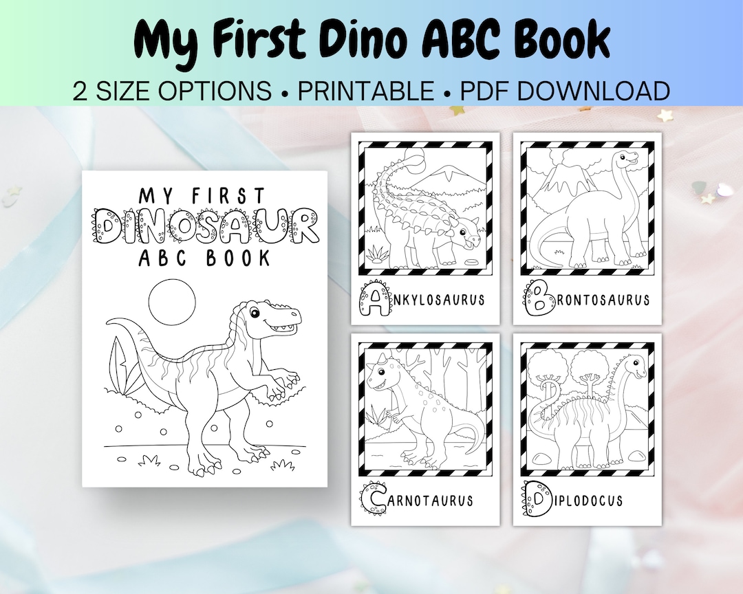ABC Baby Shower Coloring Book - Dinosaur Alphabet Coloring Pages - Baby ...