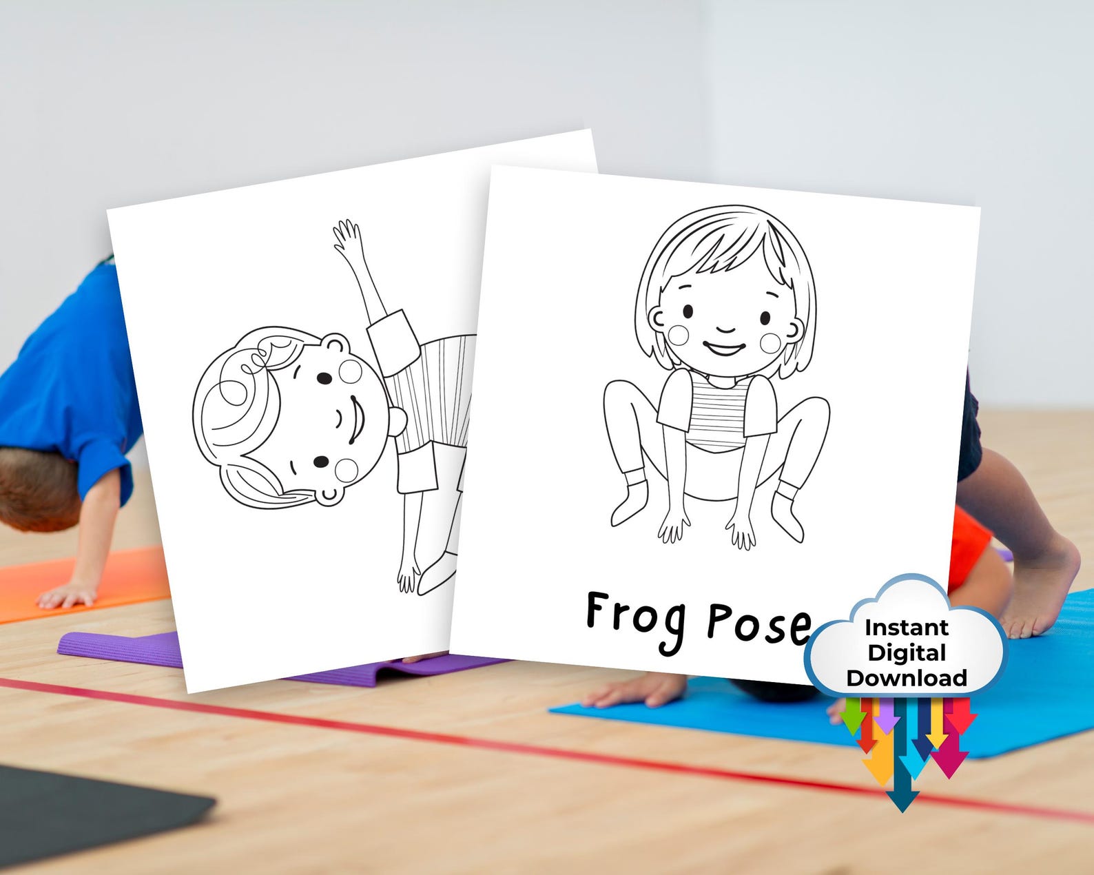 Kids Yoga Flashcards for Mindfulness, 34 Printable Yoga Pose Cards for ...
