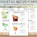 Cocktail Recipe Digital Download - Printable Drink Cheat Sheet PDF PNG ...