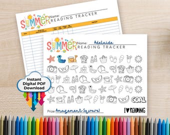 Printable Summer Reading Log for Kids Summer Reading Challenge Kid's ...