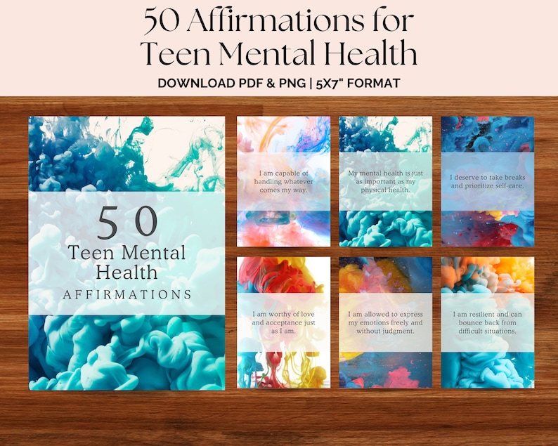 Affirmations for Teens: 50 Printable Teenager Mantra's, Empowerment ...