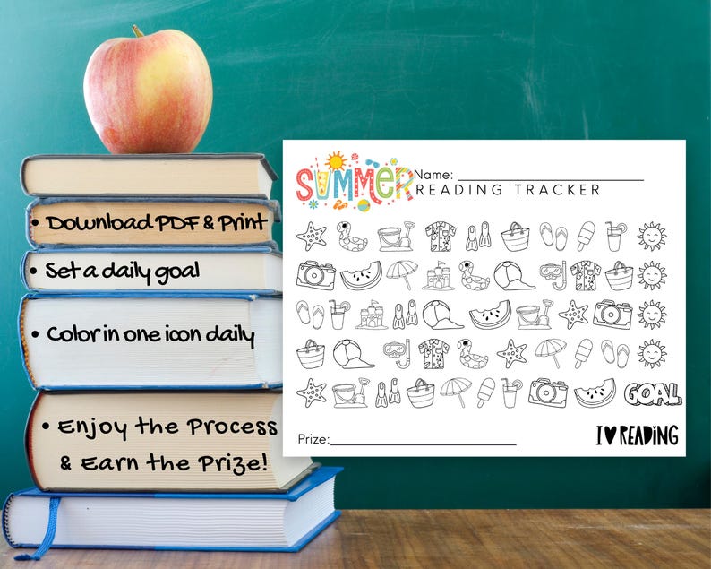 Kids Reading Tracker, Printable Book Log, Summer Reading Challenge, Fun ...
