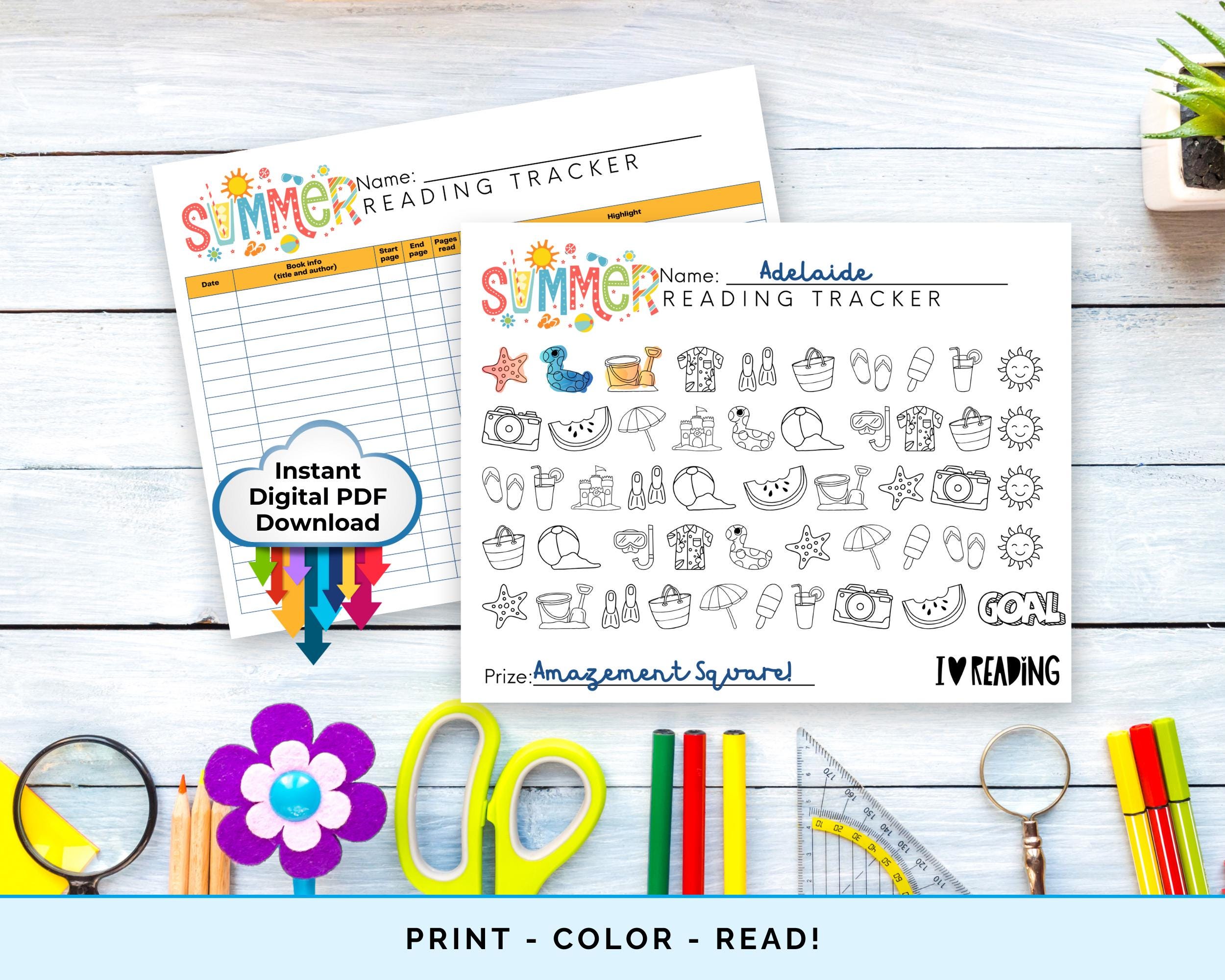 Kids Reading Tracker, Printable Book Log, Summer Reading Challenge, Fun ...