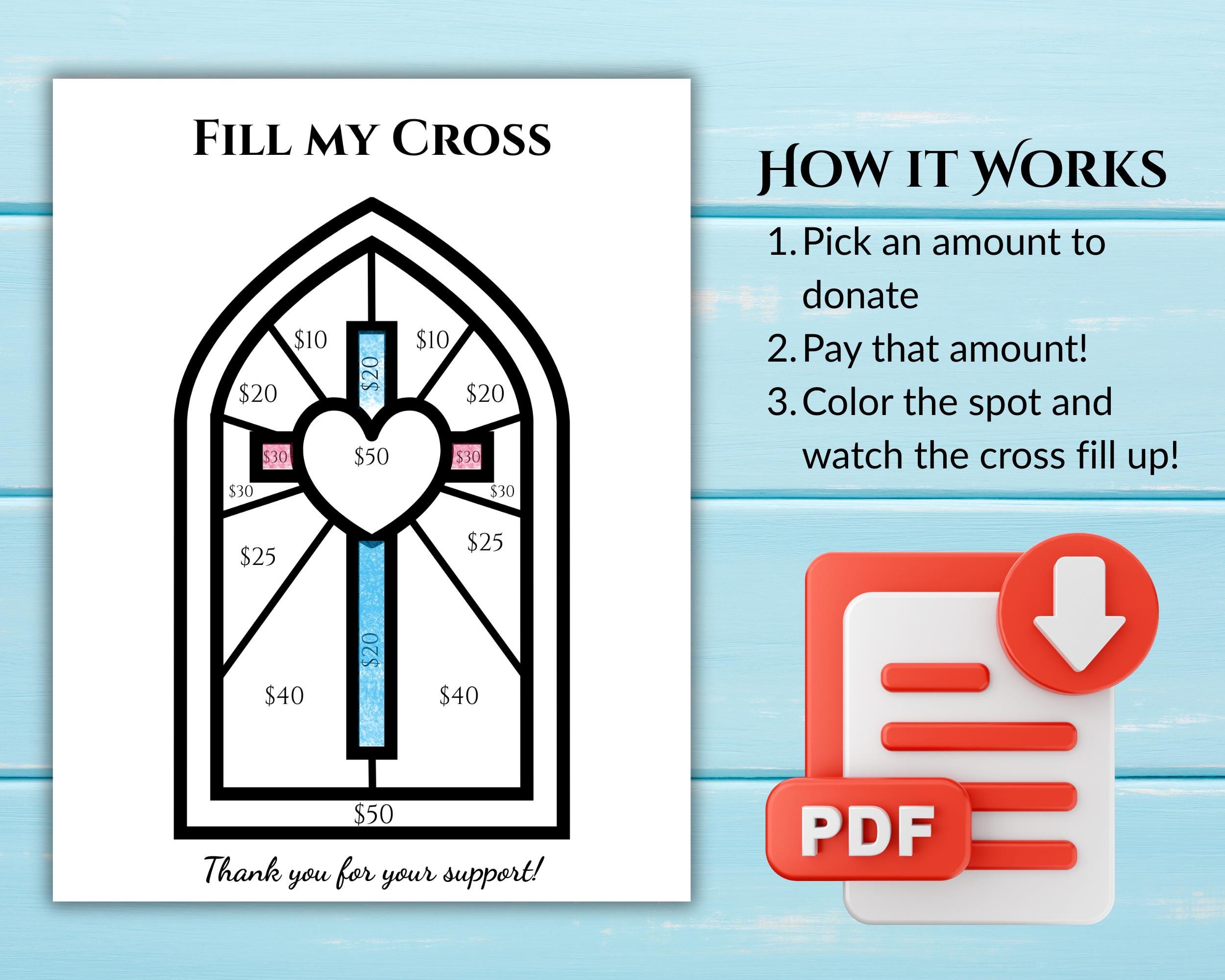 Printable Cross Tracker, Fundraiser Order Form, Church Fundraising ...