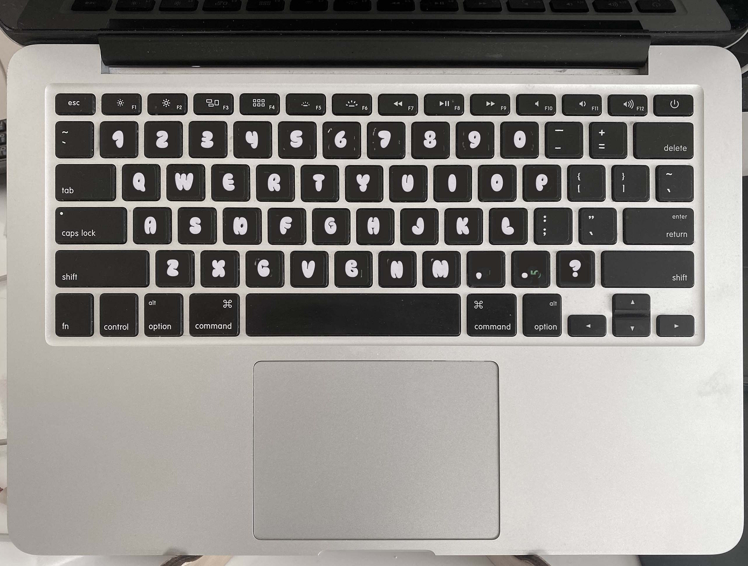 Keyboard Stickers for MacBook Laptop (bubble Typography Lettering) - Etsy