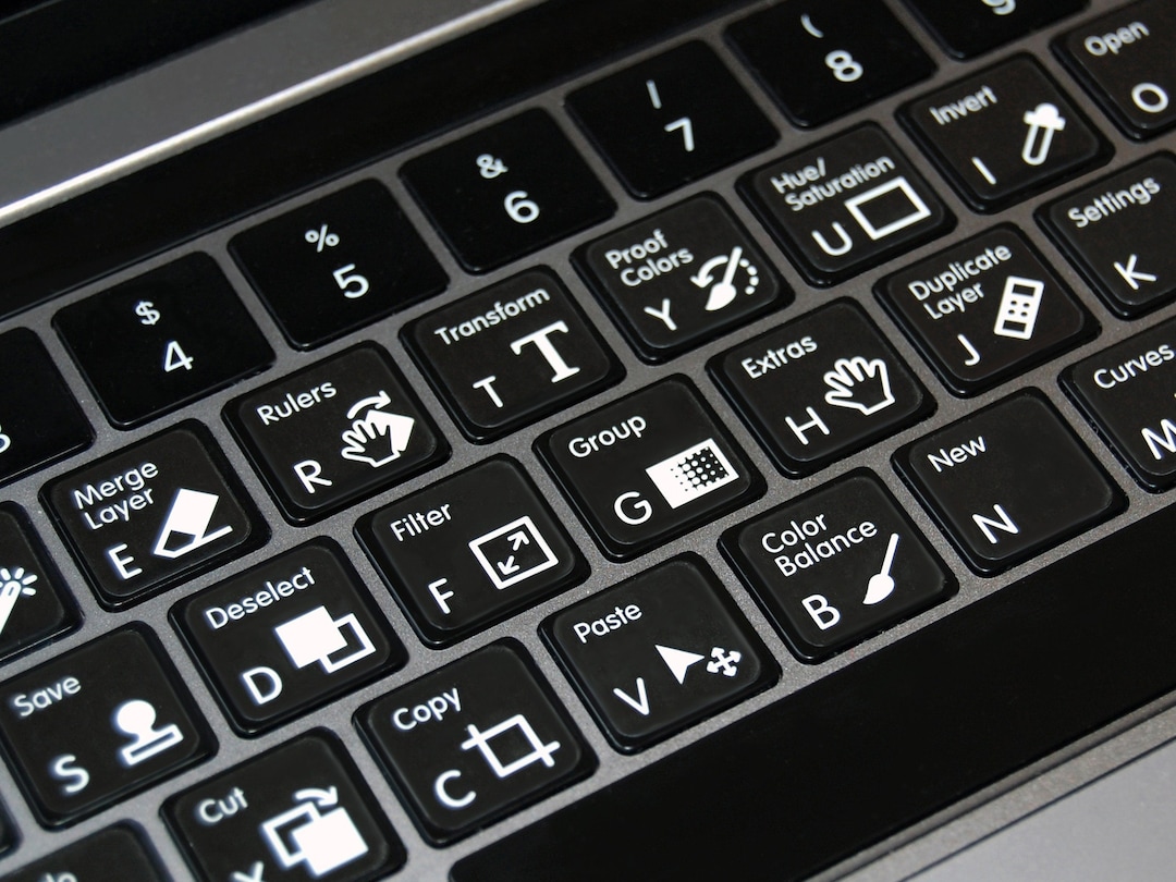 Photoshop Keyboard Stickers With Shortcuts and Hotkeys — Gift for ...