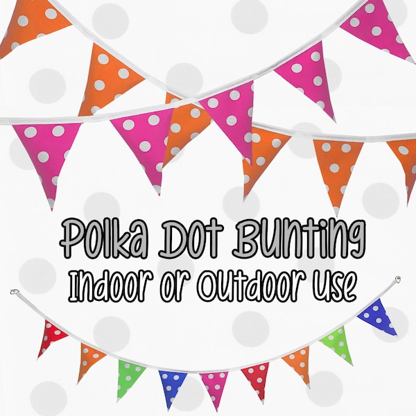 Polka Dot Bunting - Etsy