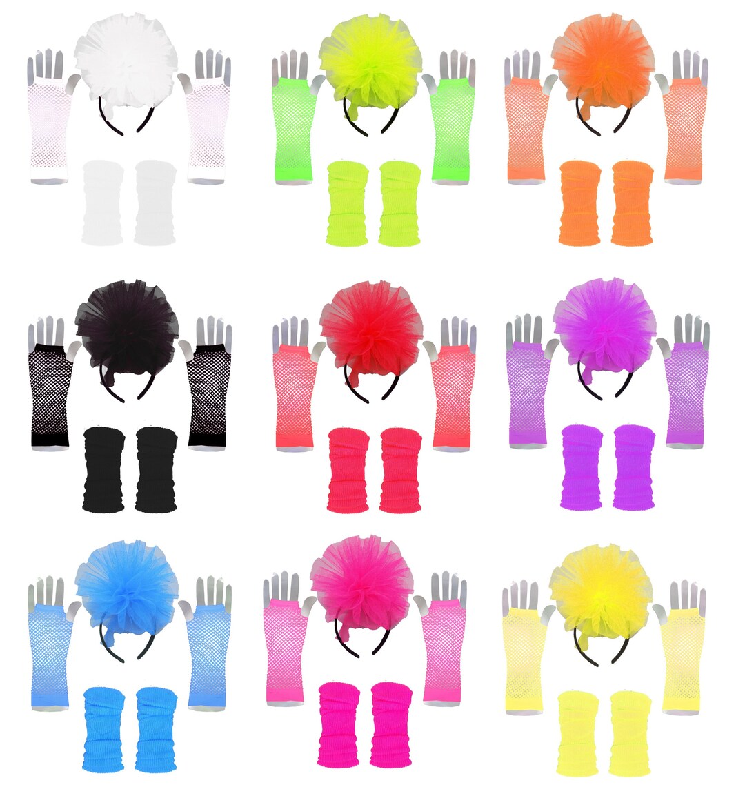 I Love 80's Accessory Pack Neon Hen Party Fancy Dress Fun Run Club Wear ...