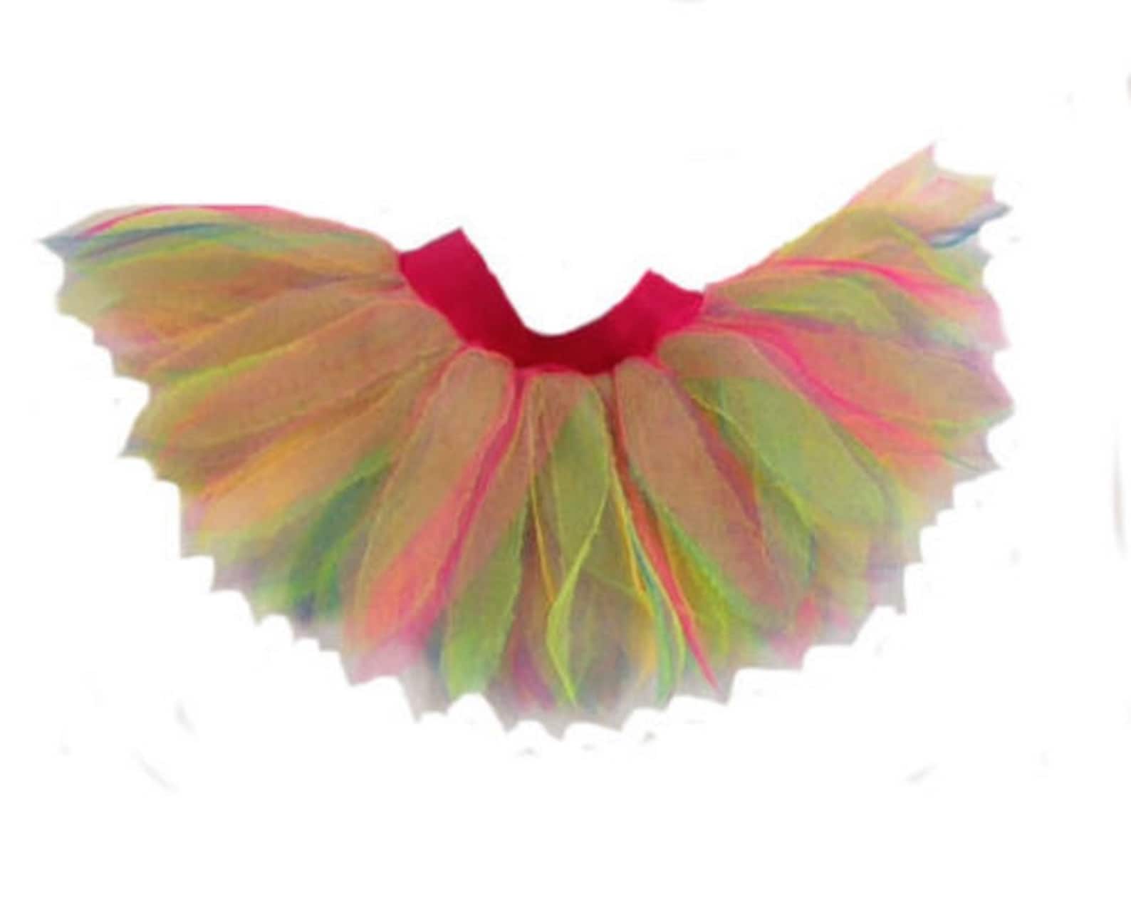 Neon Pink Multi-colour Rainbow Styled 6 Layer Tutu Skirt - Etsy
