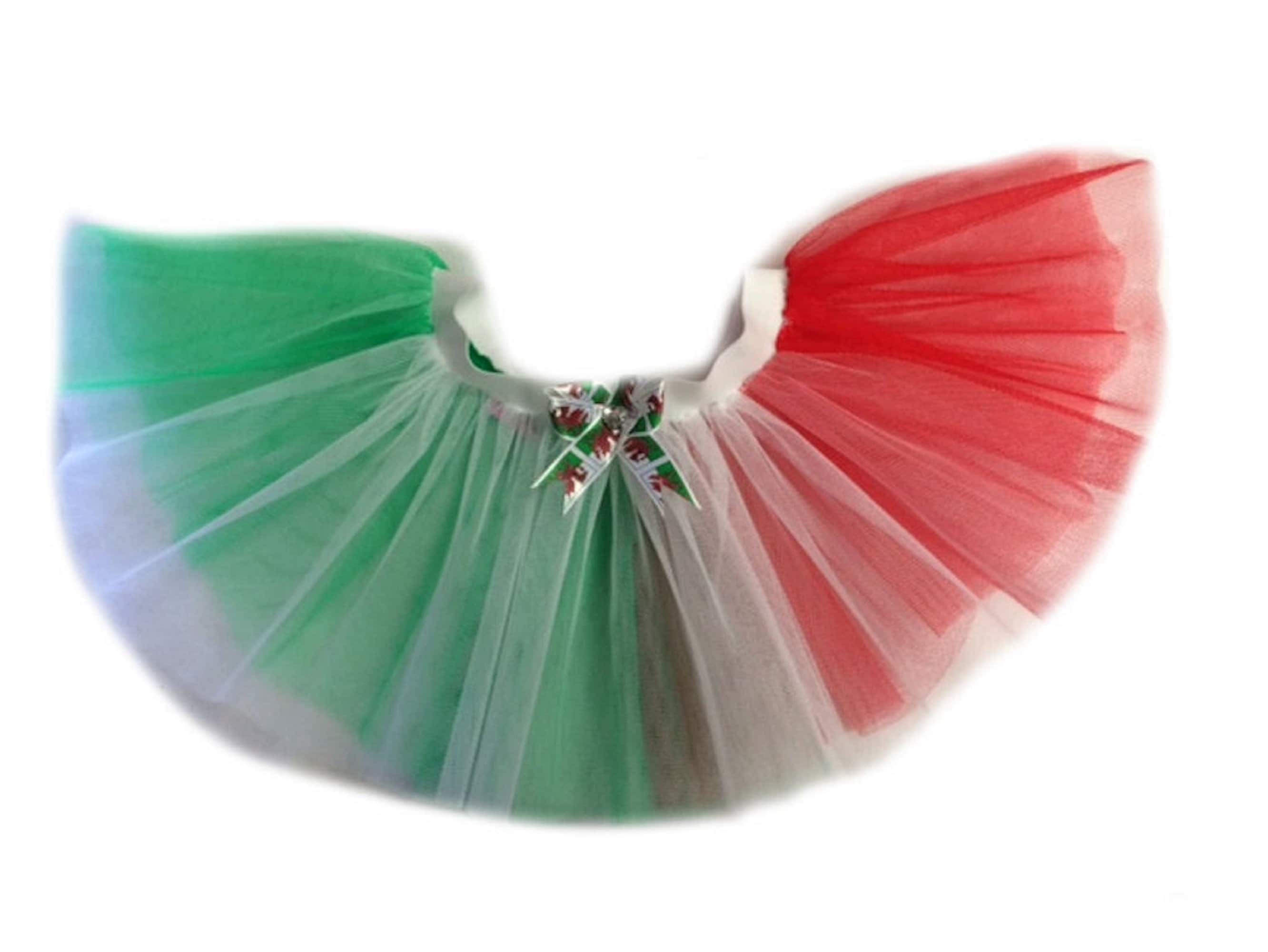 Tutu Skirt St Davids Day Welsh Dragon Green Red White Fancy Dress Hen ...