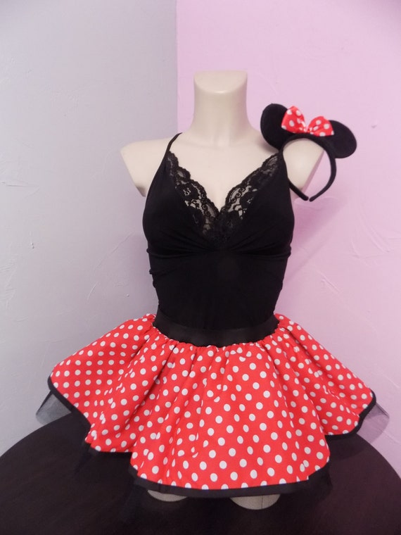 Moderne Mode Red Minnie Mouse Book Week Fancy Polka Dots Dress Outfit