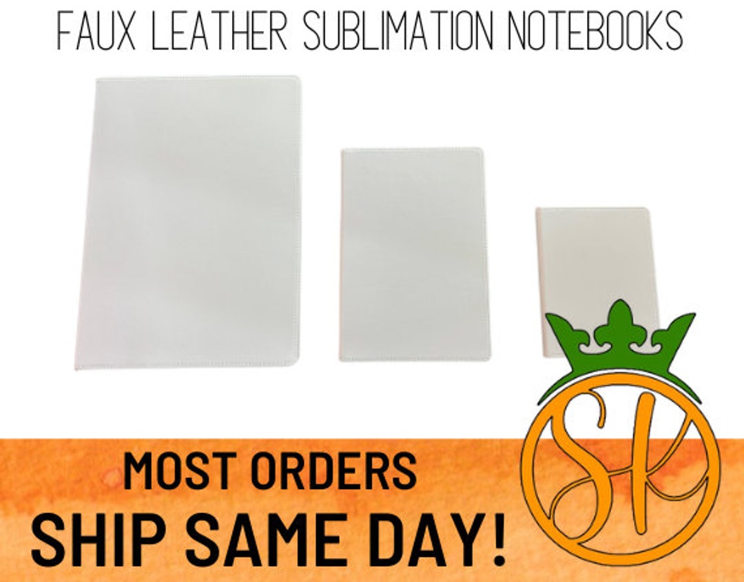 Sublimation Faux Leather Binded Notebook Double Sided Journal White ...