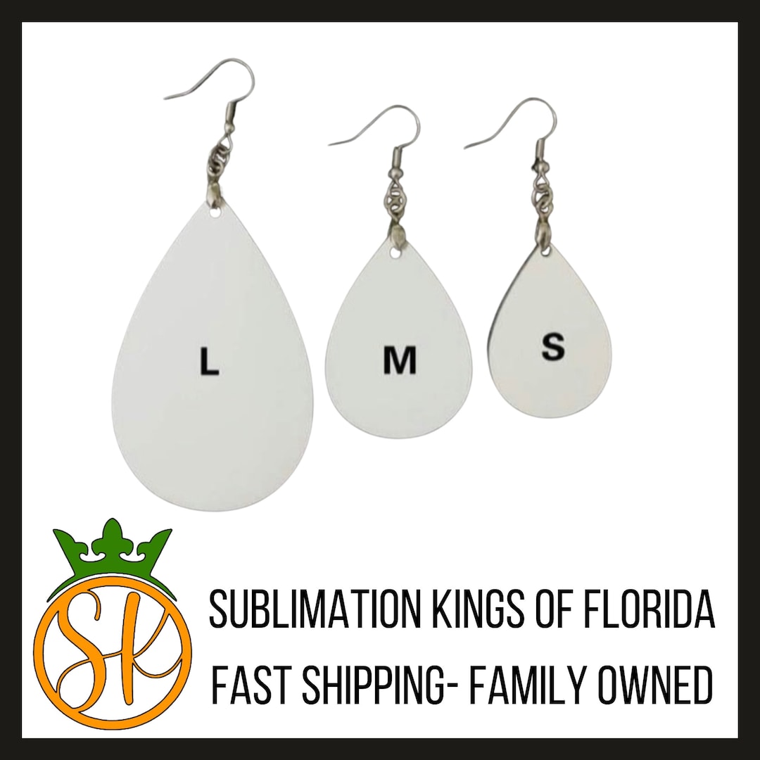 Sublimation MDF Teardrop Earrings | Blank Sublimation | Double Sided ...