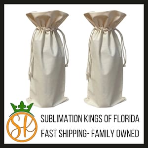 Blank Sublimation Drawstring Canvas Wine Bag| Canvas Linen Polyester ...