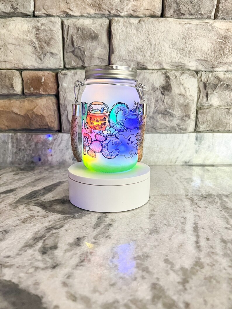 Fall Inspired Sublimation Solar Powered Glass Lantern With - Etsy