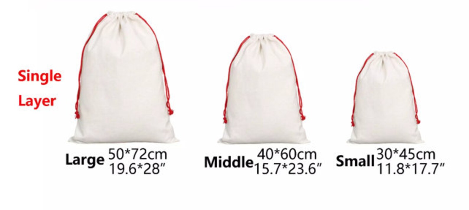 Blank Sublimation SANTA SACKS| Single Layer Santa Sack | Wholesale ...