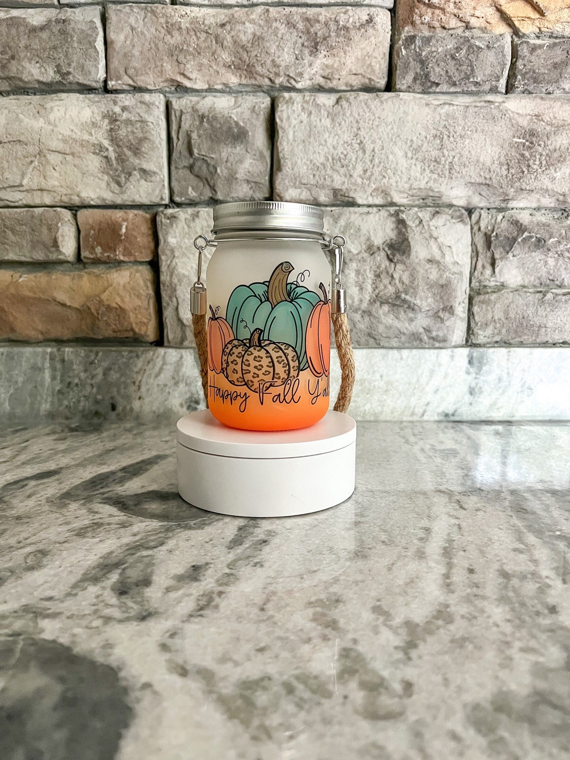 Fall Inspired Sublimation Solar Powered Glass Lantern With - Etsy