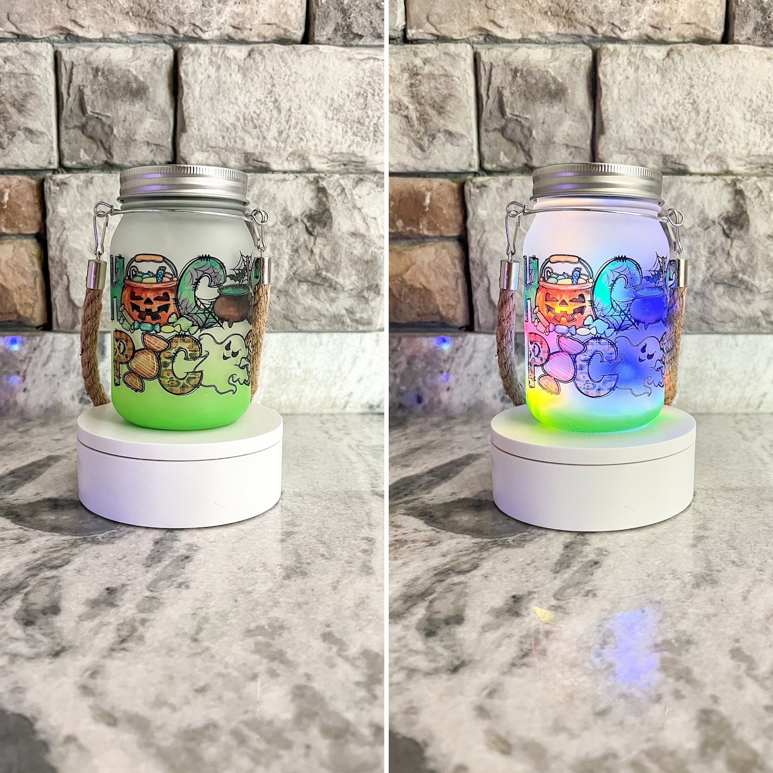 Fall Inspired Sublimation Solar Powered Glass Lantern With - Etsy