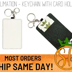 Sublimation Keychain With Card Holder Blank 2 Pack One Sided White ...