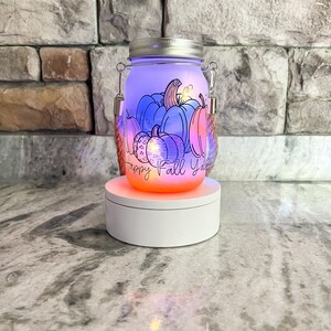 Fall Inspired Sublimation Solar Powered Glass Lantern With Multicolored ...
