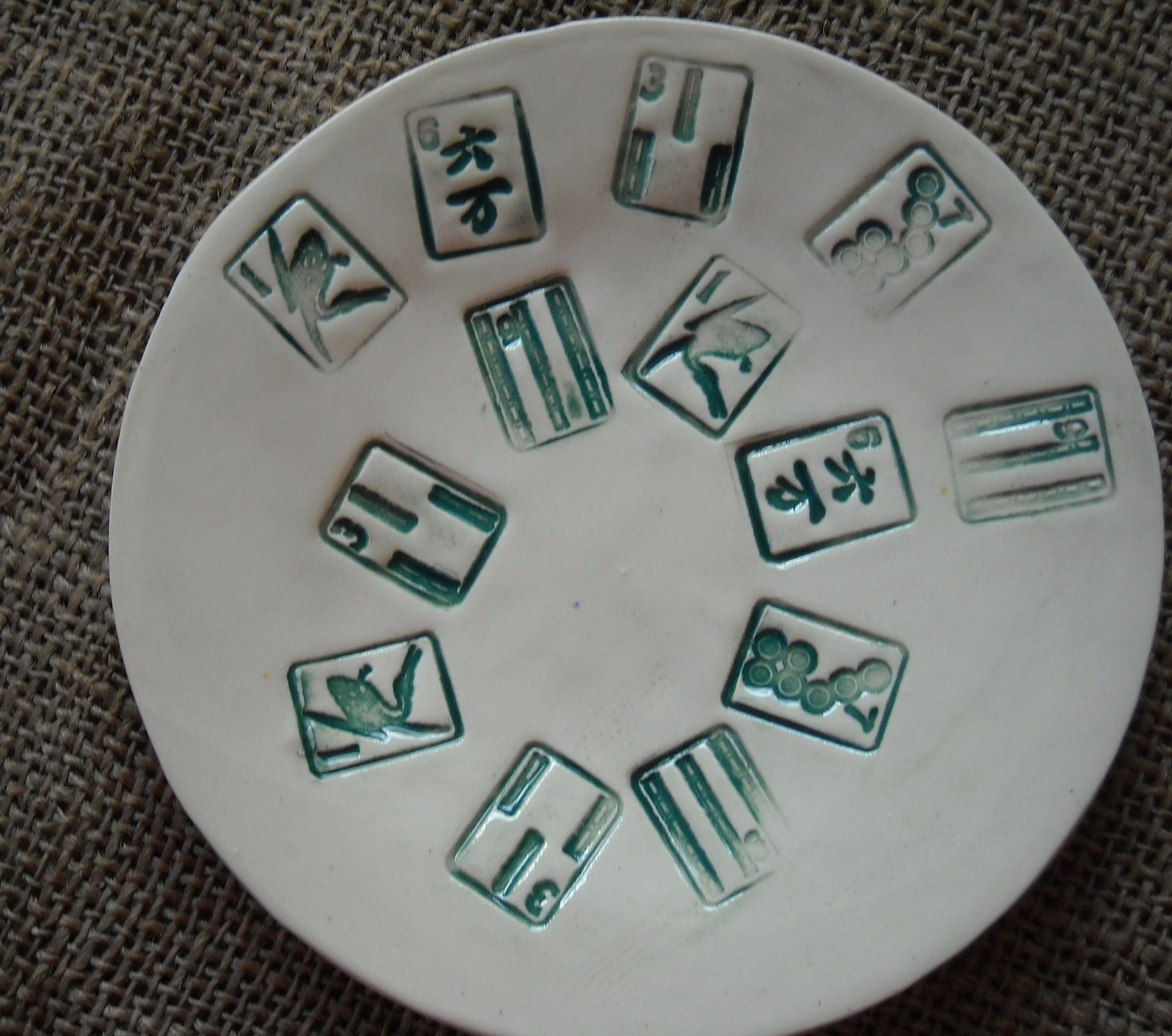 Mahjong Gift Mahjong Pottery Mahjong Dish Free Shipping | Etsy