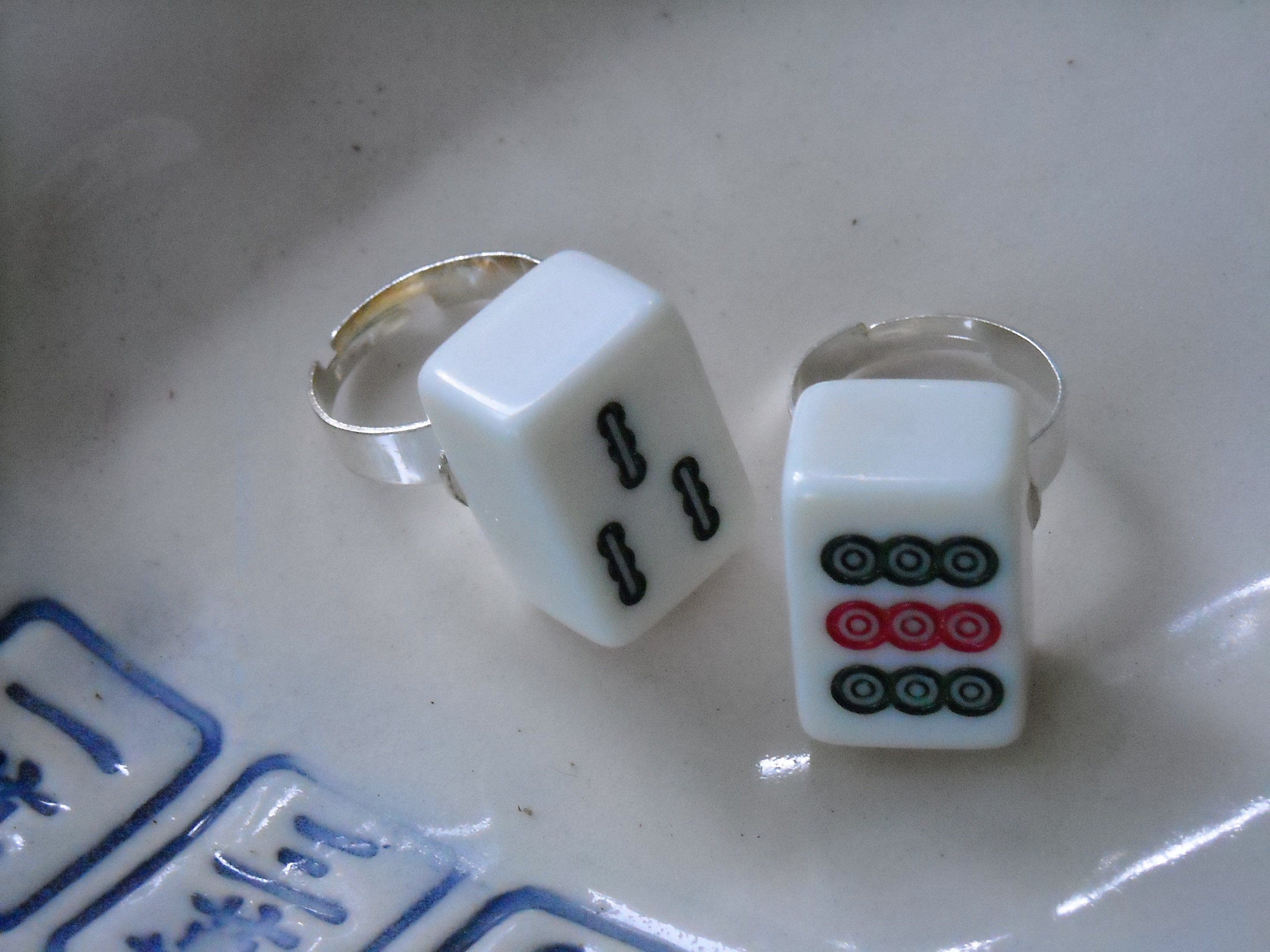 Mini Mahjong Ring - Mahjong Jewelry - Mahjong Ring - White Mahjong ...
