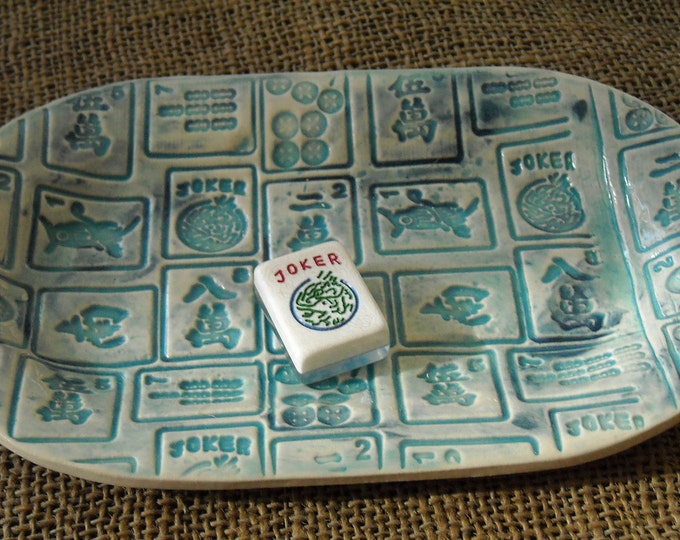 Mahjong Dish - Mahjong Snack Plate - Mahjong Gift - Mahjong Pottery - Etsy