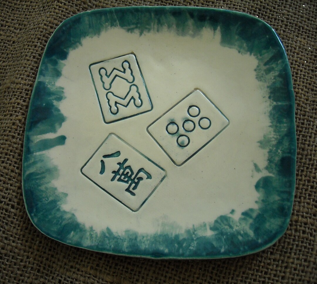 Mahjong Dish Mahjong Pottery Mahjong Plate Mahjong Gift - Etsy