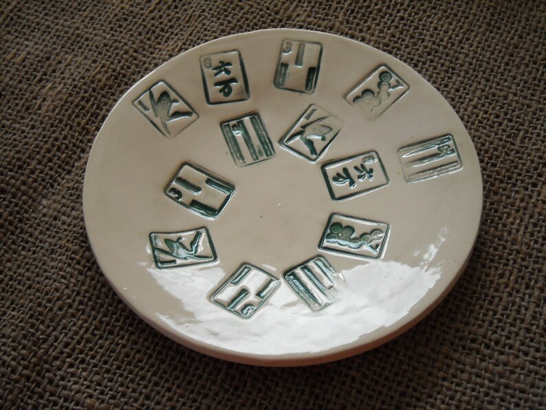 Mahjong Gift Mahjong Pottery Mahjong Dish Free Shipping - Etsy