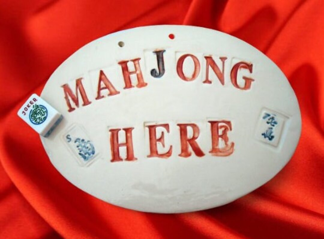 Mahjong Sign - Mahjong Pottery - Mahjong Gift - Mahjong Here - Etsy