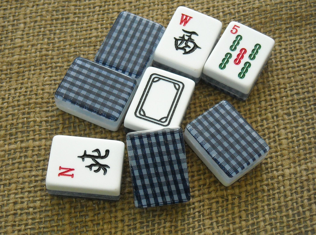 8 Mahjong Tiles for Crafts - Mahjongg Supplies - Free Shipping - Blue ...
