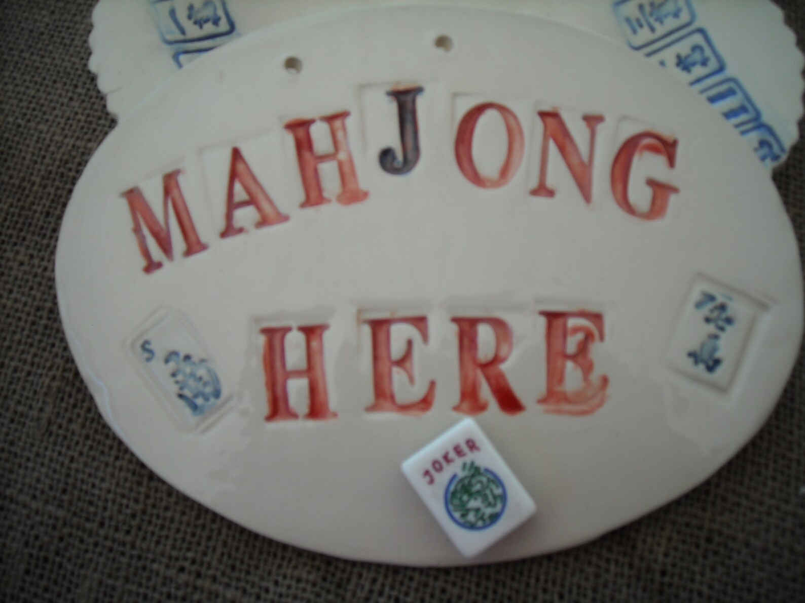 Mahjong Sign Mahjong Pottery Mahjong Gift Mahjong Here | Etsy