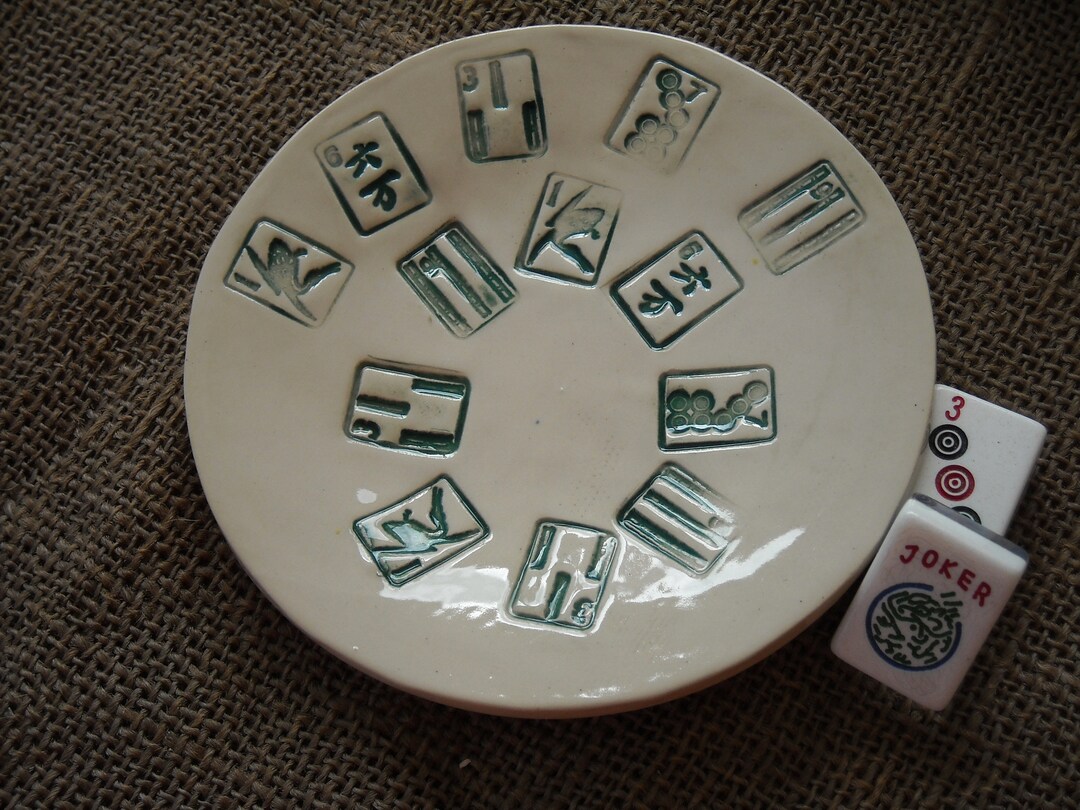Mahjong Gift Mahjong Pottery Mahjong Dish Free Shipping - Etsy