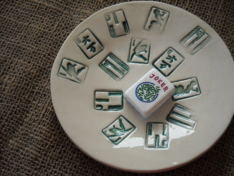 Mahjong Gift Mahjong Pottery Mahjong Dish Free Shipping | Etsy
