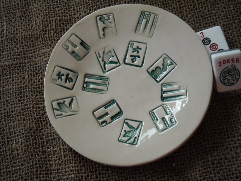 Mahjong Gift Mahjong Pottery Mahjong Dish Free Shipping - Etsy