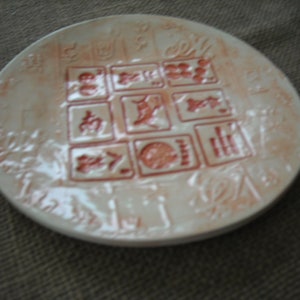 Mahjong Plate Mahjong Pottery Oriental Plate Mahjong Dish Oriental ...