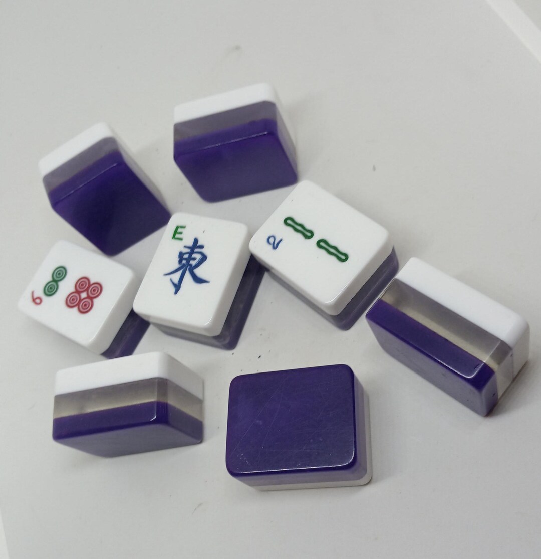 8 Purple Mahjong Tiles - Mahjong Crafts - Mahjong Tiles for Crafts ...