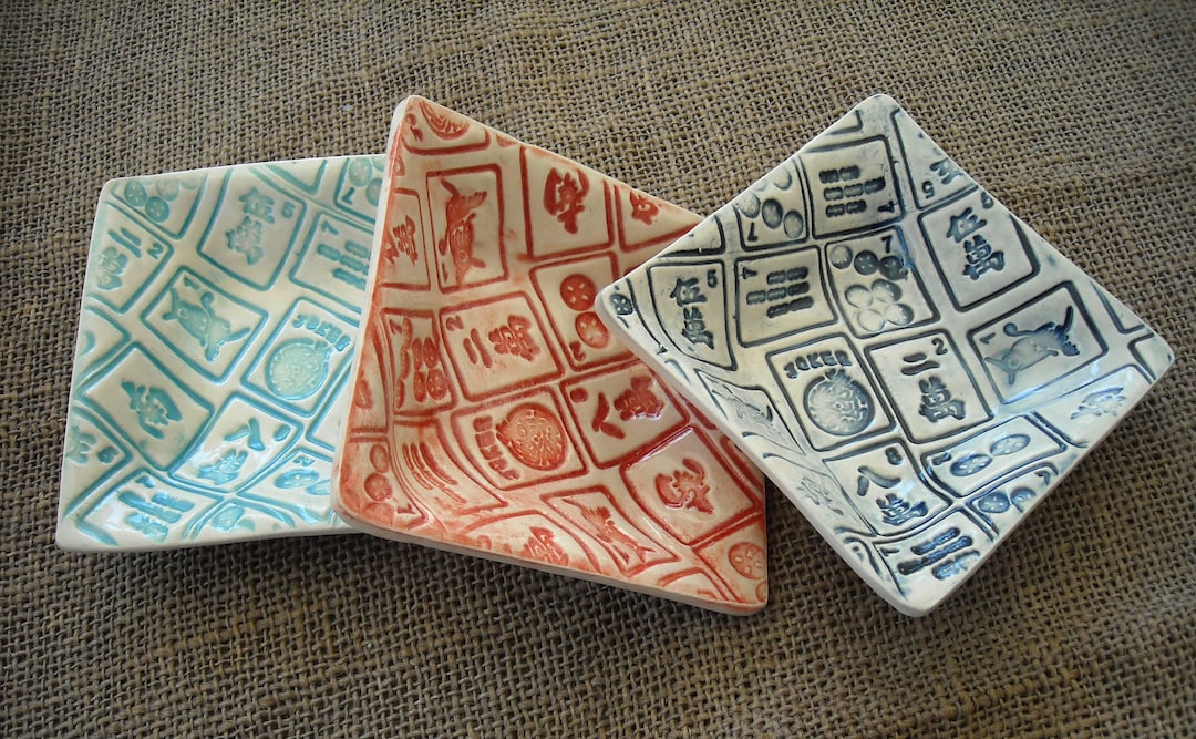 Mahjong Bowl - Mahjong Dish - Mahjong Pottery - Mahjong Gift - Mahjongg ...